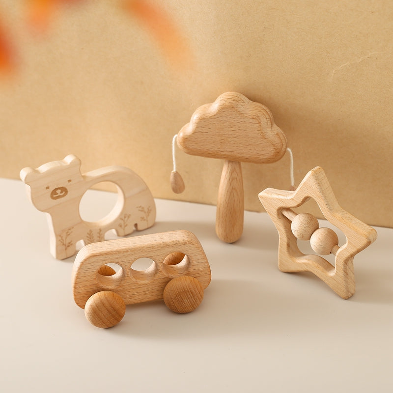 Wooden Cloud Rattle Set – MamimamiHome Baby