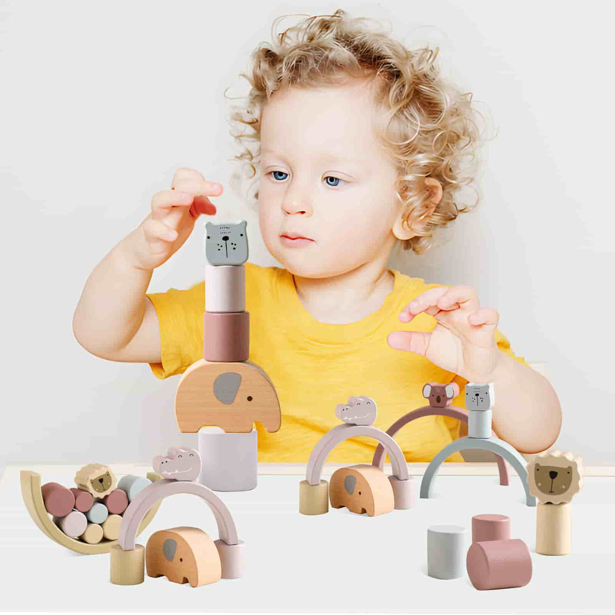 Wooden Toys Arch Animal Stacking Blocks – MamimamiHome Baby
