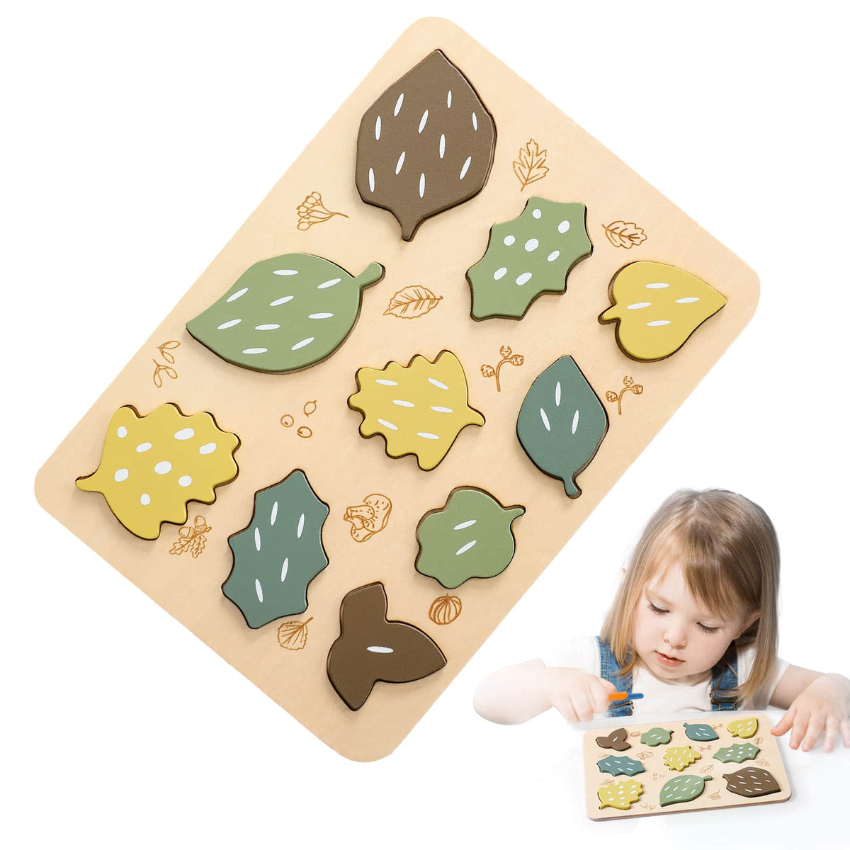 Wooden Leaf Jigsaw Puzzle – MamimamiHome Baby
