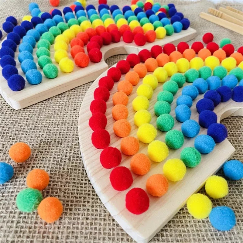 Wooden Rainbow Sorting Board – MamimamiHome Baby