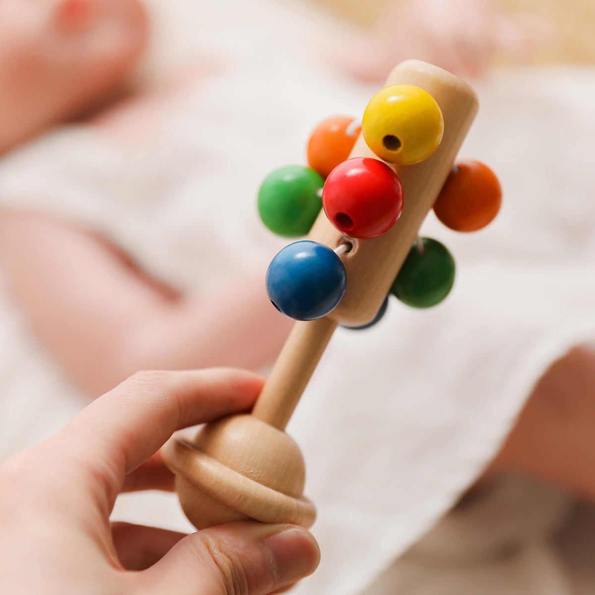 Colorful Wooden Rattle – MamimamiHome Baby