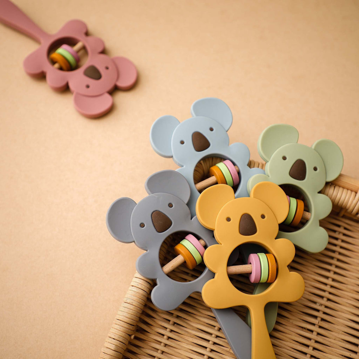 Koala Wooden Baby Rattle – MamimamiHome Baby